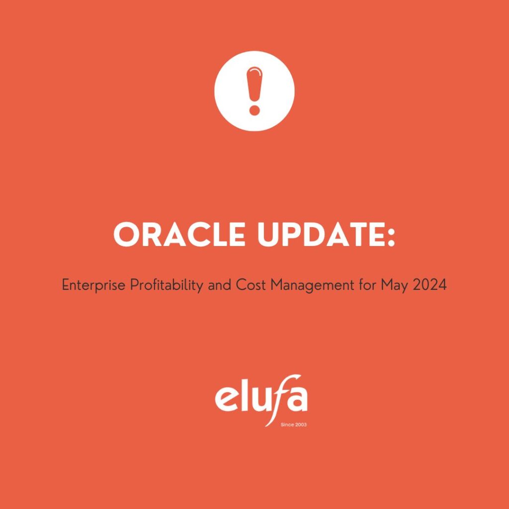 Enterprise Profitability and Cost Management: Cloud Updates for May ... Enterprise Profitability and Cost Management: Cloud Updates for May ...